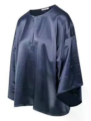 BY MALENE BIRGER Cicie Satin-effect Oversized Top - Blue
