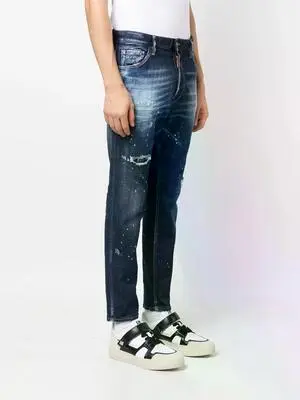 Dsquared2 Paint-splatter Ripped Skinny Jeans