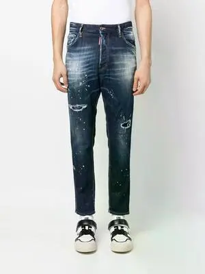 Dsquared2 Paint-splatter Ripped Skinny Jeans