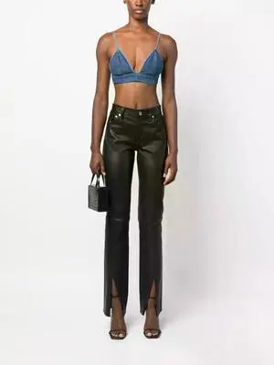AGOLDE Triangle-cup Denim Crop Top