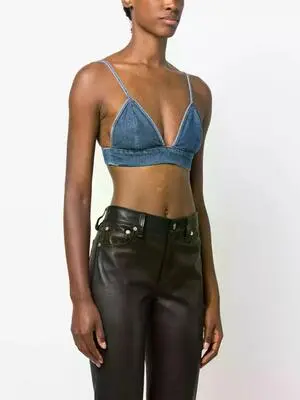 AGOLDE Triangle-cup Denim Crop Top