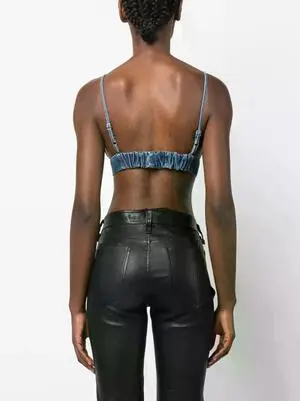 AGOLDE Triangle-cup Denim Crop Top