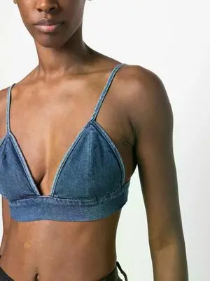 AGOLDE Triangle-cup Denim Crop Top