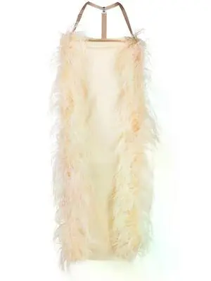 Sportmax Ussita Feather-trim Midi Dress