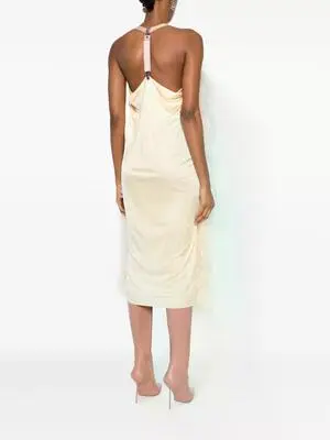 Sportmax Ussita Feather-trim Midi Dress