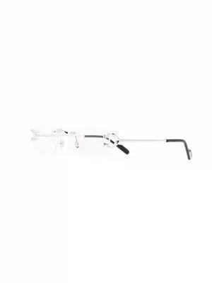 Cartier Rimless Square-frame Glasses - Silver