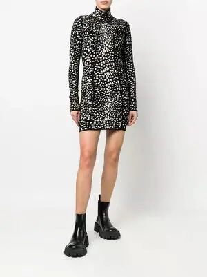 Roberto Cavalli Leopard Jacquard Mini Dress