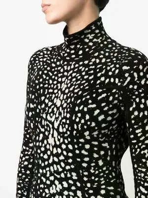 Roberto Cavalli Leopard Jacquard Mini Dress