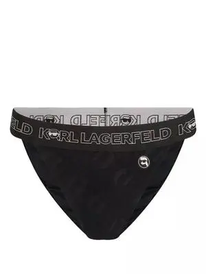 Karl Lagerfeld Ikon 2.0 Logo-appliqué Bikini Bottoms - Black