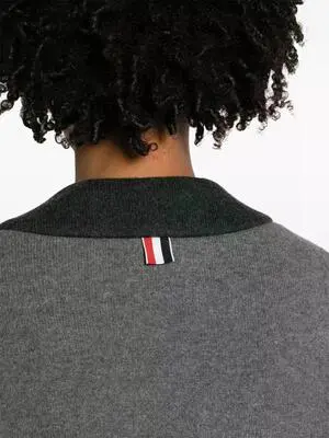Thom Browne Contrasting-trim Wool Blend Cardigan-coat