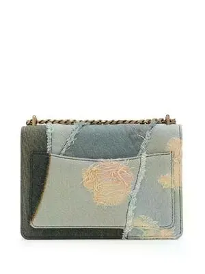 Dolce & Gabbana Logo Plaque Denim Patchwork Crossbody Bag