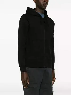 Stone Island Compass-badge Cotton Hoodie - Black