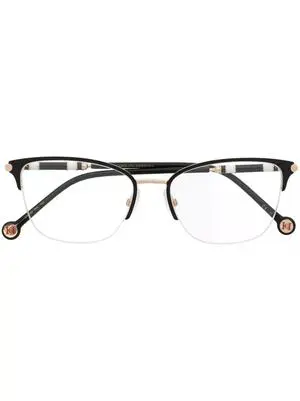 Carolina Herrera Semi-rimless Cat-eye Glasses - Black
