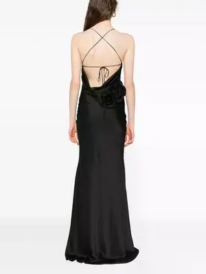 PARLOR Floral-appliqué Maxi Dress