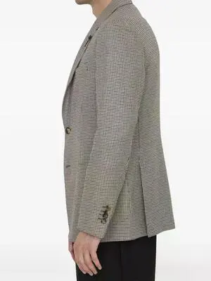 LARDINI Houndstooth-pattern Blazer - Neutrals