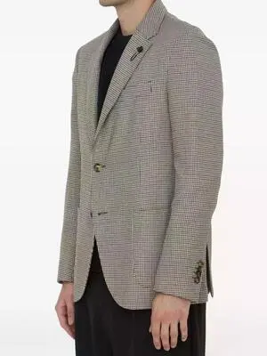 LARDINI Houndstooth-pattern Blazer - Neutrals