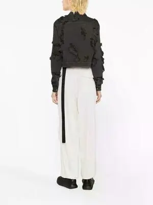 Rick Owens Distressed Cropped Denim Jacket