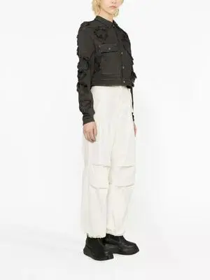 Rick Owens Distressed Cropped Denim Jacket