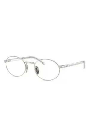 Prada Prb55v Oval-frame Eyeglasses - Silver