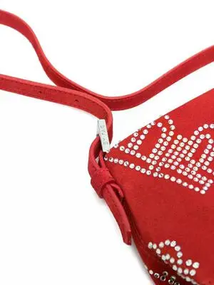By Far Dulce Crystal-embellished Shoulder Bag - Red