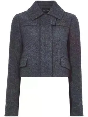 Proenza Schouler Zipped Wool Cropped Jacket - Grey