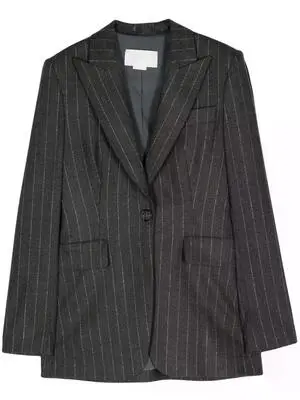 GENNY Pinstriped Melton Virgin Wool-blend Blazer