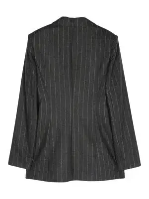 GENNY Pinstriped Melton Virgin Wool-blend Blazer