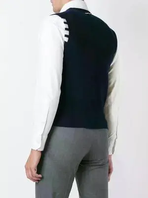 Thom Browne Sleeveless Buttoned Cashmere Cardigan - Blue