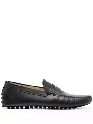 TOD'S Almond-toe Leather Loafers - Black