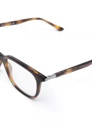 Ray-ban Tortoiseshell-effect Square-frame Glasses - Brown