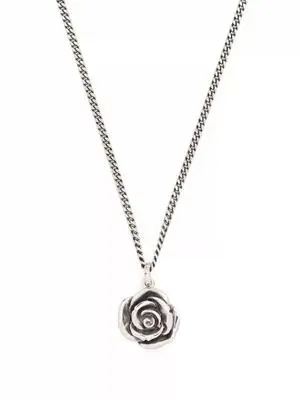 Emanuele Bicocchi Rose Pendant Necklace - Silver