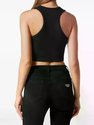 Philipp Plein Crystal-embellished Cropped Top