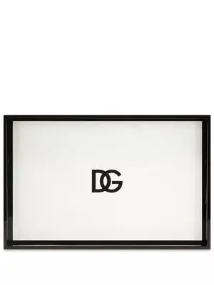 Dolce & Gabbana Dg Logo Wood Tray - Black