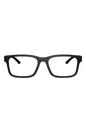 Prada Rectangle-frame Stripe-detail Eyeglasses - Black