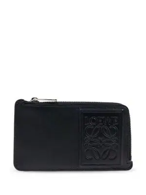 Loewe Anagram Leather Coin Card Holder - Black