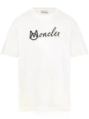 Moncler Logo-embroidered Cotton T-shirt - White