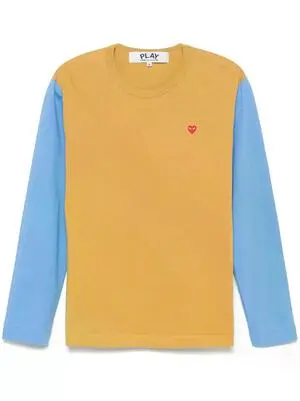 Play Comme Des Garcon Mini Heart-patch T-shirt - Yellow