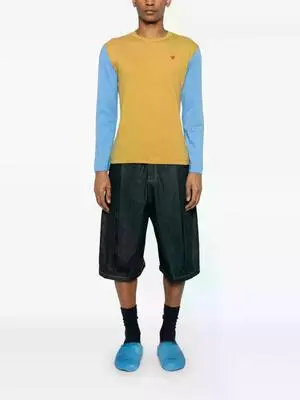 Play Comme Des Garcon Mini Heart-patch T-shirt - Yellow