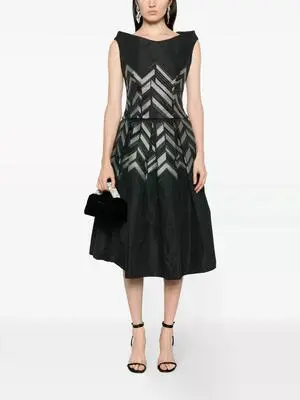 GEMY MAALOUF Chevron-pattern V-back Top