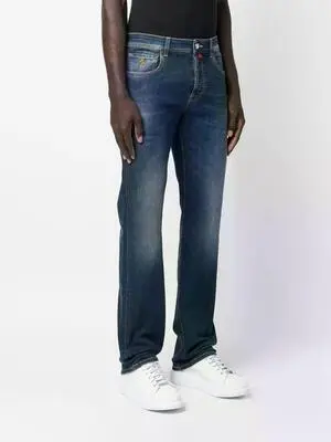 BILLIONAIRE Logo-patch Straight-leg Denim Jeans