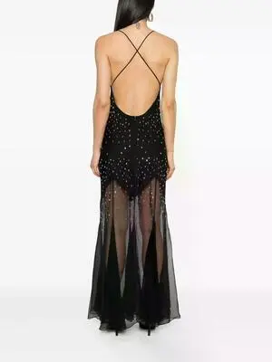 Rabanne Crystal-embellished Long Dress - Black