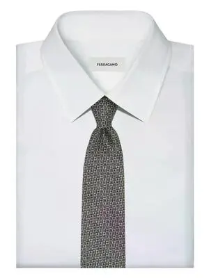 FERRAGAMO Diagonal Gancini Jacquard Tie