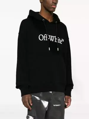 Off-White Cotton Hoodie - Black