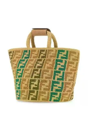 Fendi Ff Braided Raffia Tote Bag