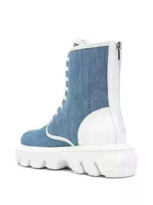 Casadei Generation C Denim Lace-up Boots