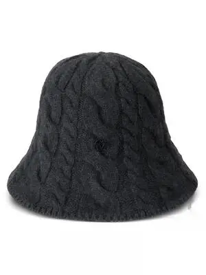 MAISON MICHEL Logo-plaque Cashmere Beanie - Grey