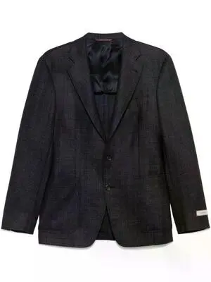 Canali Check-pattern Blazer - Blue