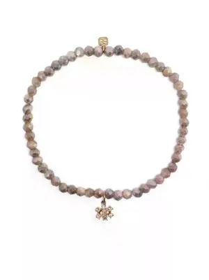 SYDNEY EVAN 14kt Yellow Gold Diamond And Labradorite Charm Bracelet - Neutrals