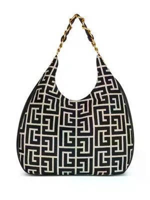 Balmain 1945 Soft Hobo Large Shoulder Bag