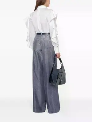 Alberta Ferretti Silk Palazzo Pants